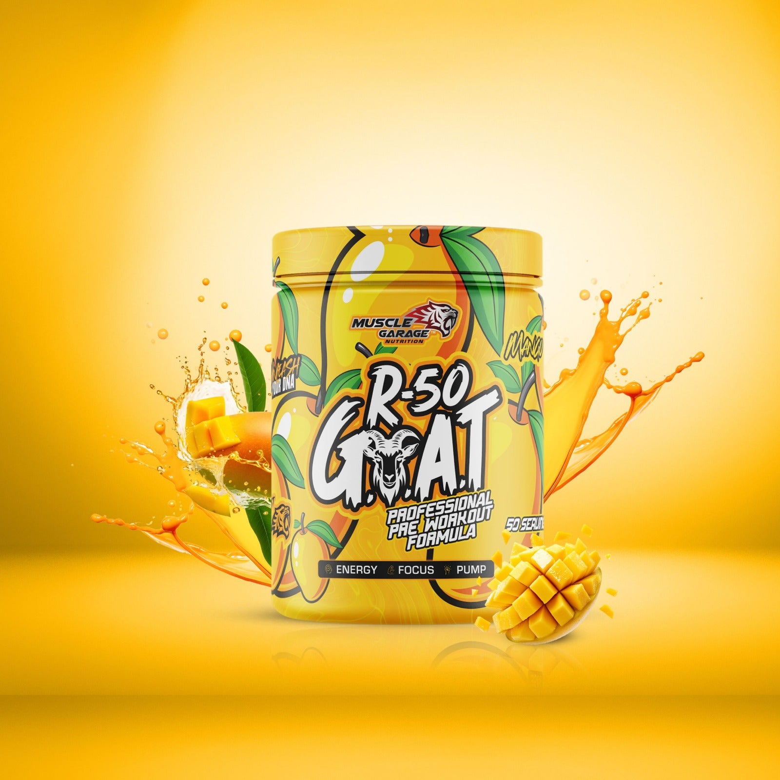 Muscle Garage R-50 Goat Pre-Workout- 50 Servings Get FREE Steel Shaker